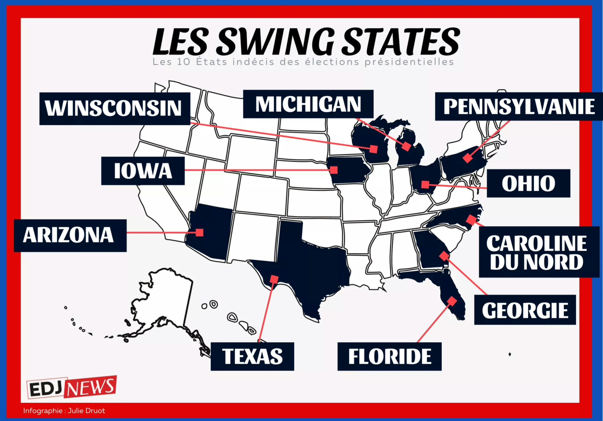 Présidentielles américaines : les Swing States, ces États qui peuvent ...